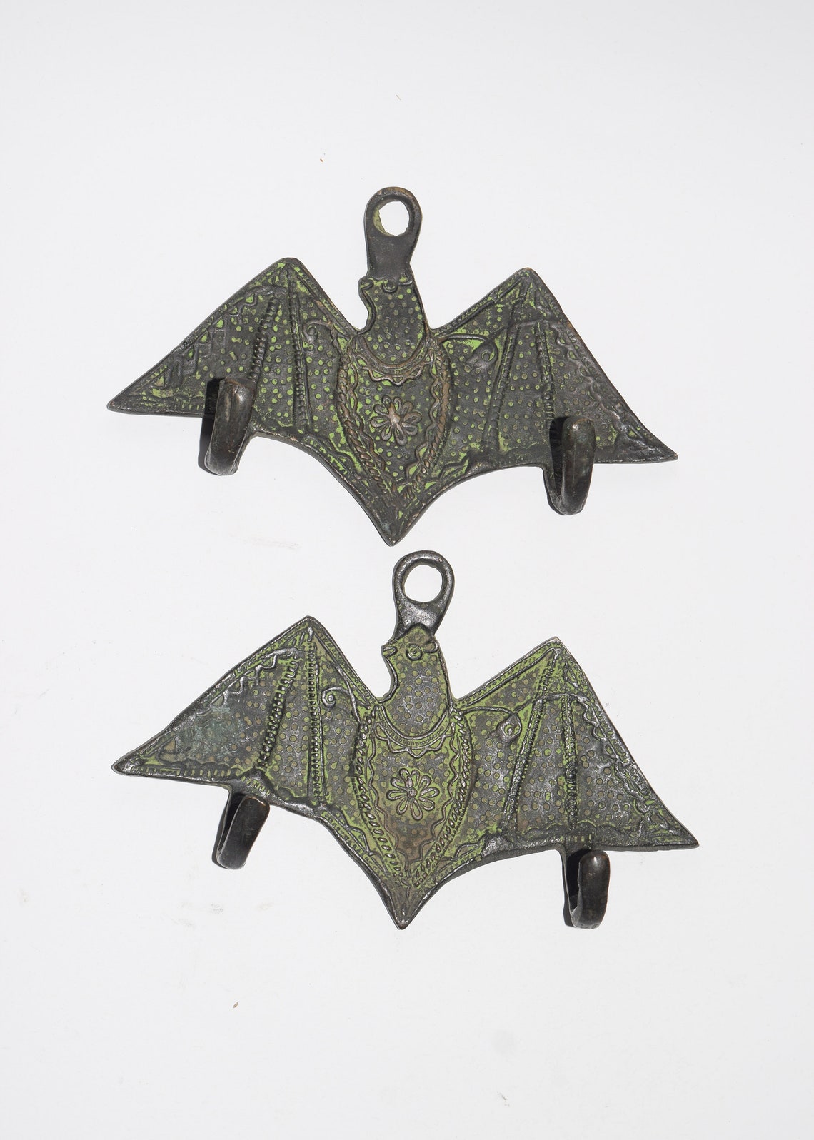 Bat Shaped Hook Set of 2 Pieces Brass Wall Hanger - Etsy