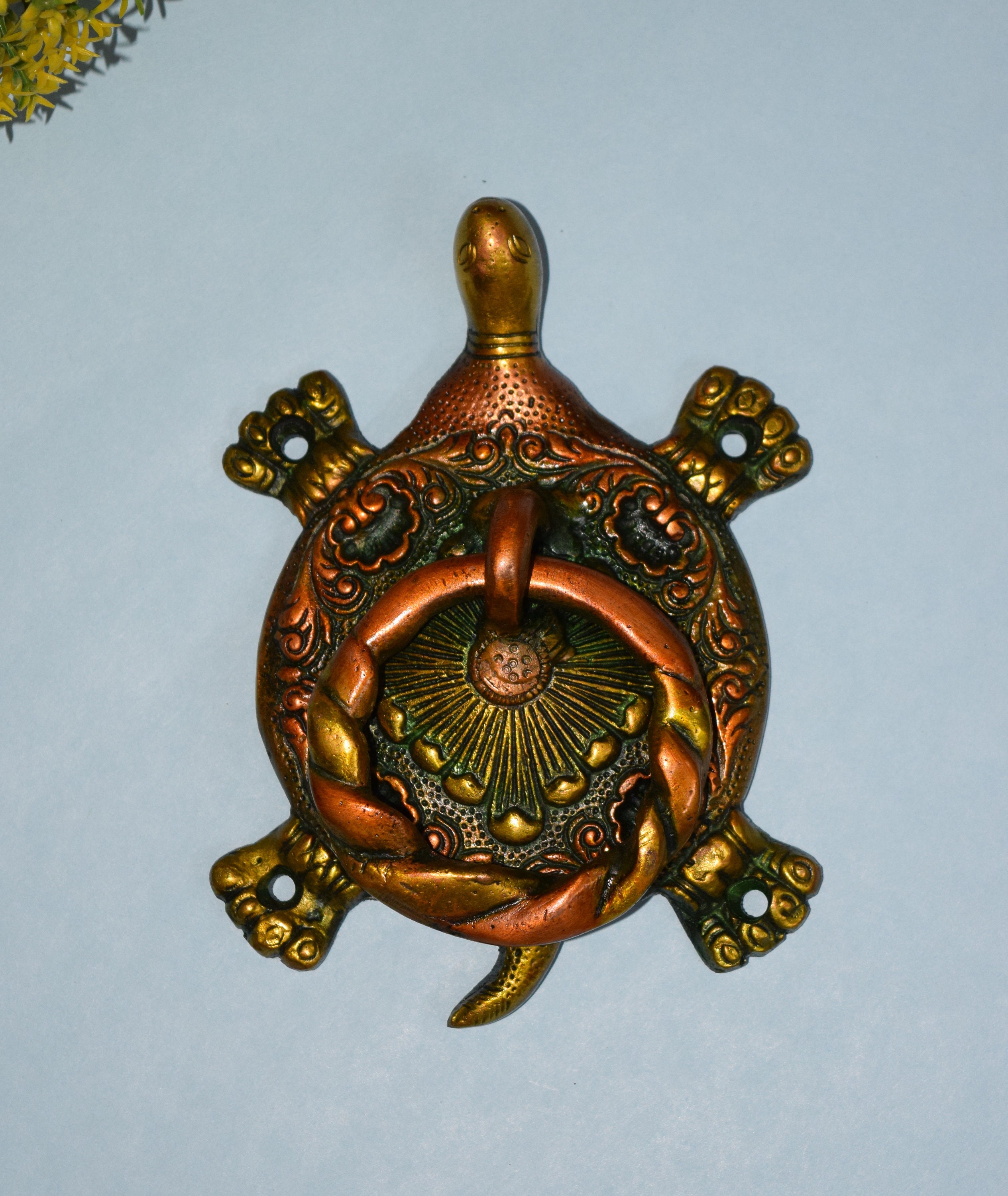 Handmade Ocean Turtle Door Knocker | Brass Terrapin Almirah Doorbell ...