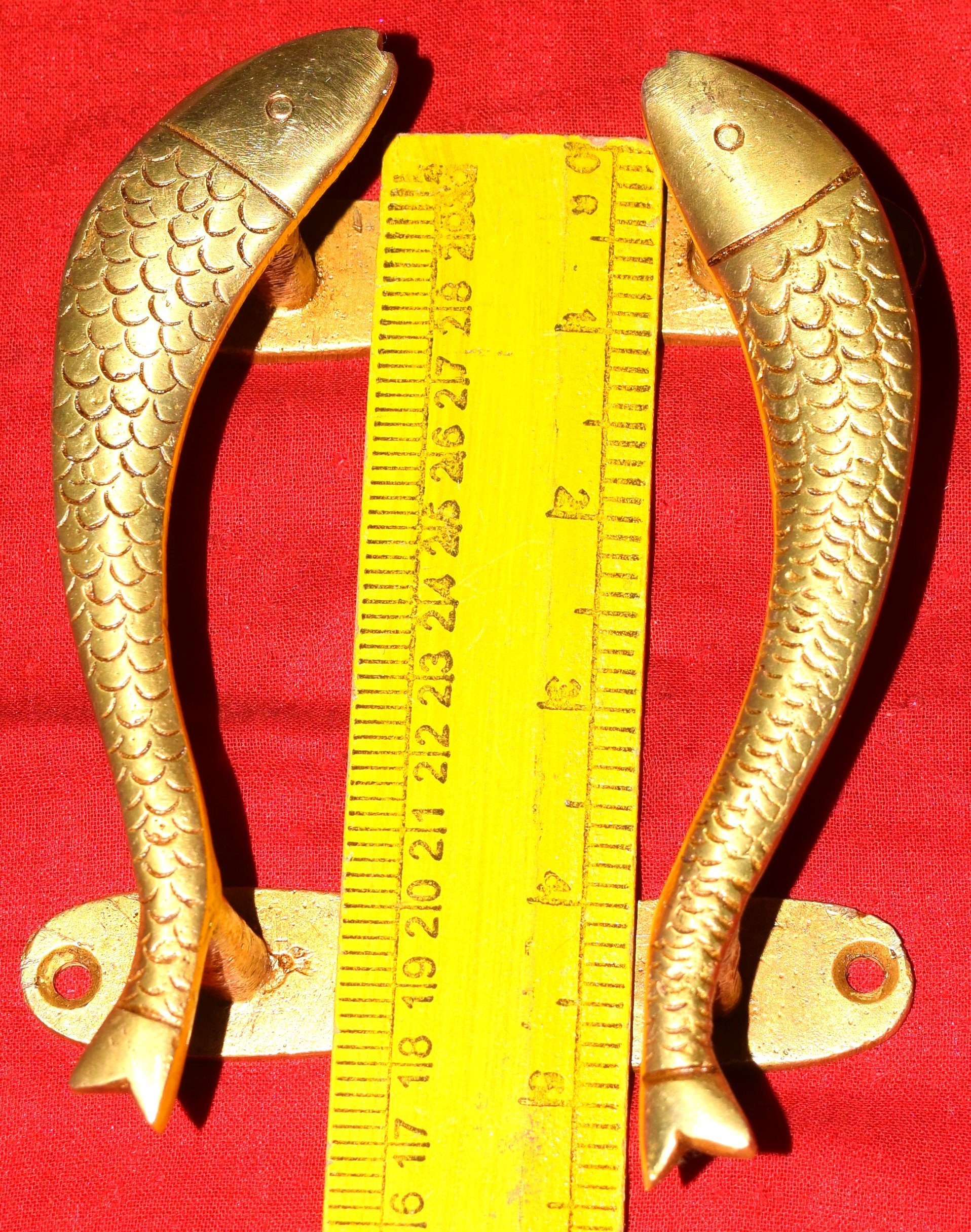 Fish Handle Pair in Golden Color Cabinet Pull Handle - Etsy UK