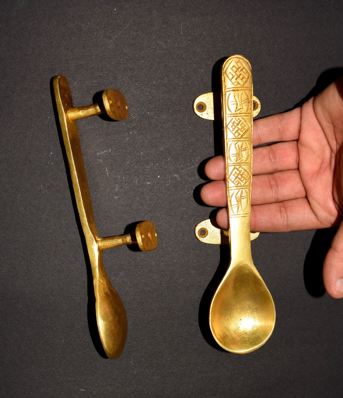 8.5 Inches Spoon Door Pull Brass Spoon Shape Door Handle | Etsy