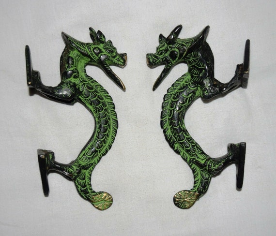 Tibetan Dragon Door Handle Chinese Dragon Theme Brass - Etsy