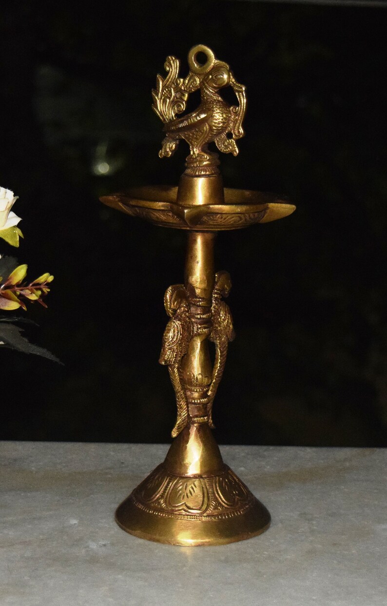 Traditional Peacock Bird Floor Lamp Pure Brass Samayee for - Etsy