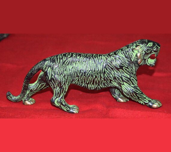 Tiger Statue Brass Handicraft Animal Design Sculpture | Etsy