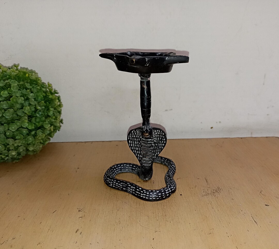 Lord Shiva's Snake Lamp Idol Table Decor | Brass 6.0" Inches Exquisite ...