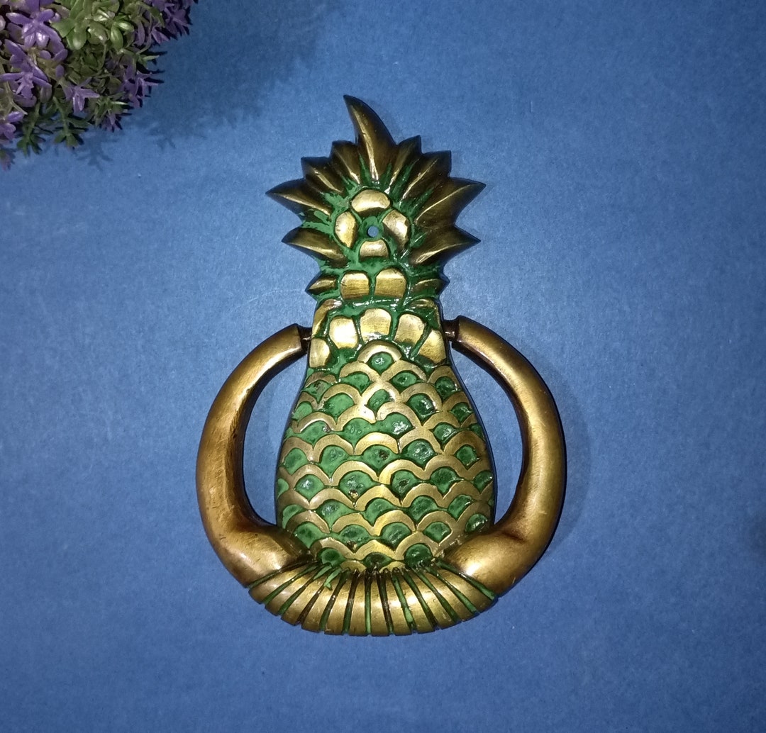 Pineapple Fruit Shape Knocker | Brass Tropical Fruit Design Doorbell ...