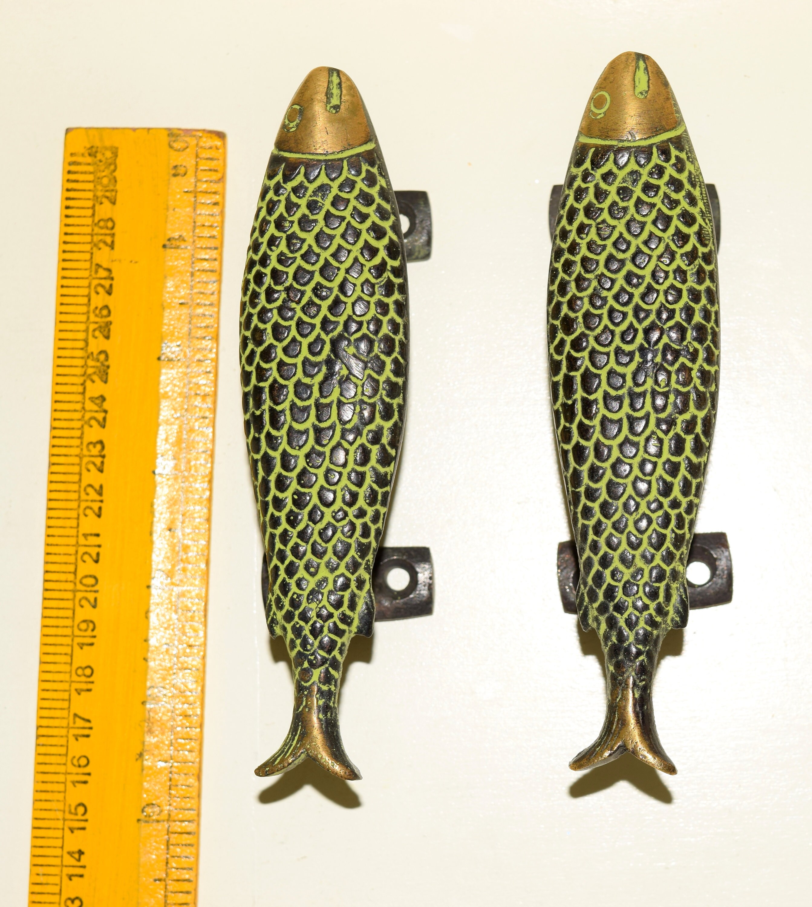 Nautical Fish Door Handle Pair Brass Door Accessories Made | Etsy