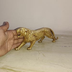 Bengal Tiger Statue | Brass Malayan Tiger Figurine Statue | Corner ...