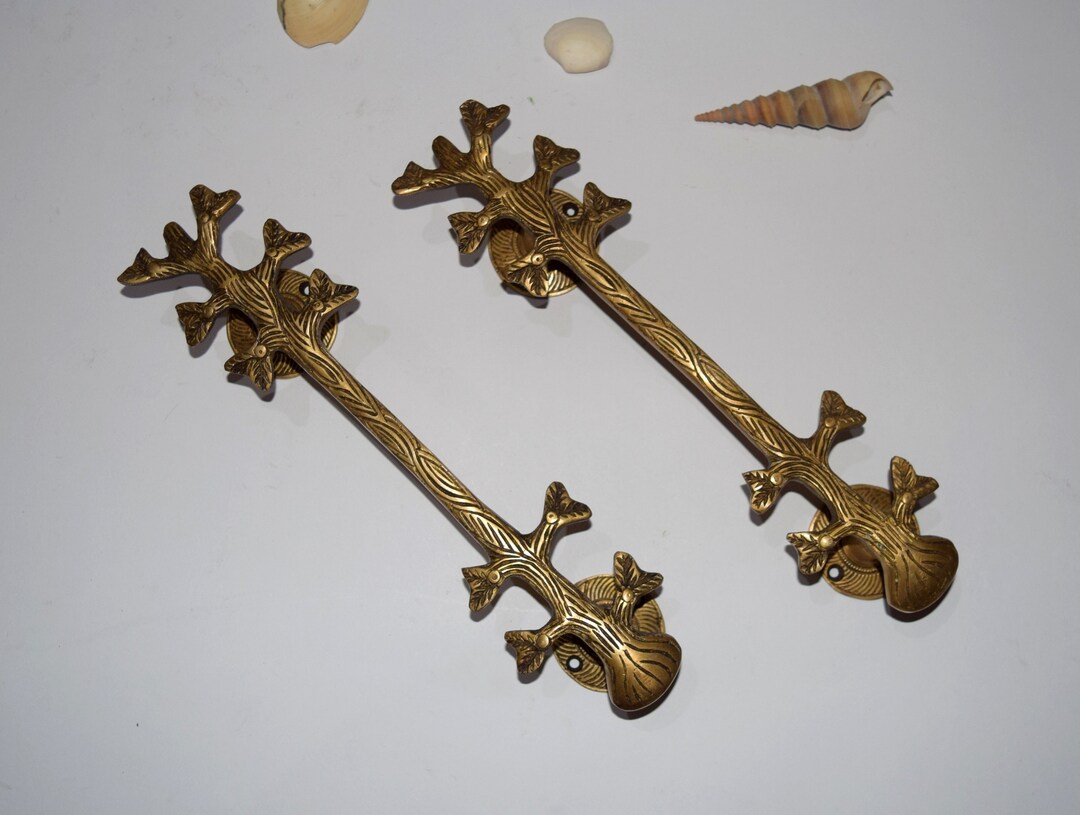 Blooming Tree Forest Tropical Door Handles | Cultivated Brass Botanical ...