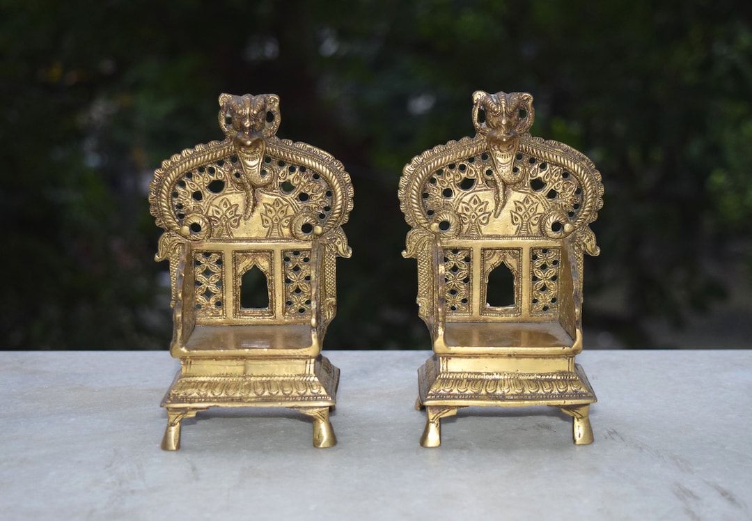 King Size Brass Snake Throne With Jalidaar Frame Antique Yali Radha ...