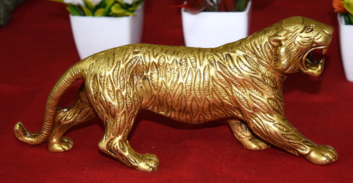 Bengal Tiger Statue Brass Malayan Tiger Figurine Statue - Etsy