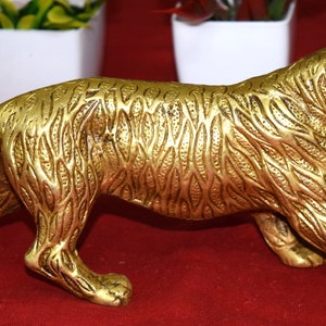 Bengal Tiger Statue Brass Malayan Tiger Figurine Statue Corner Table ...