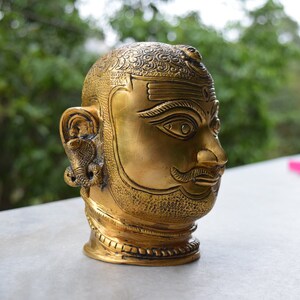 Brass Lord Shiva Mukhalingam Face | God Incarnation Idol Bhairava Head ...