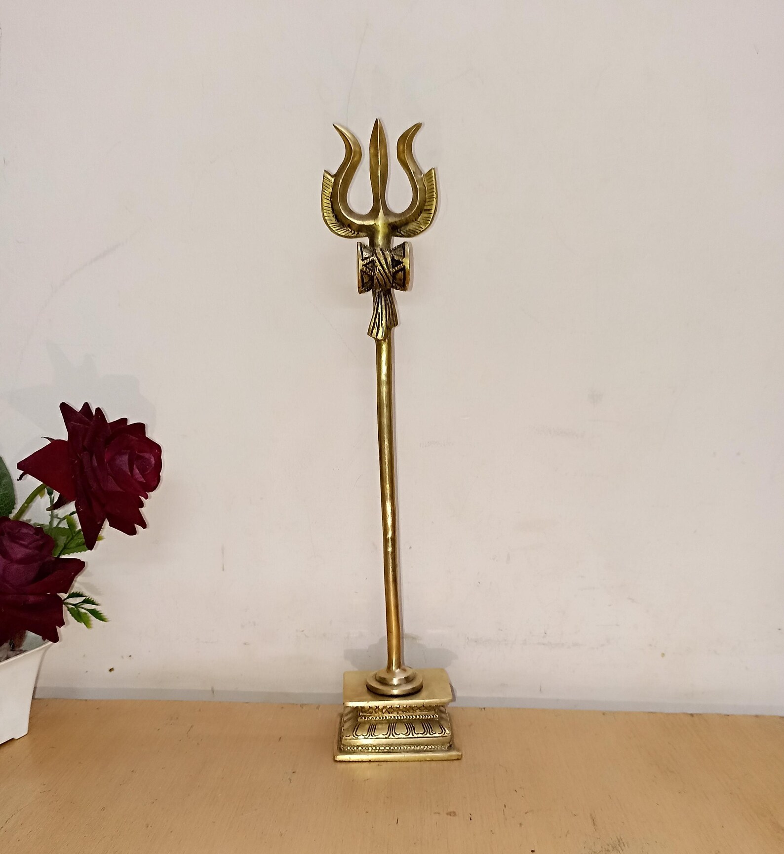 14.5" Inches Trident Table Decor | Brass Shiva's Trishul Temple ...
