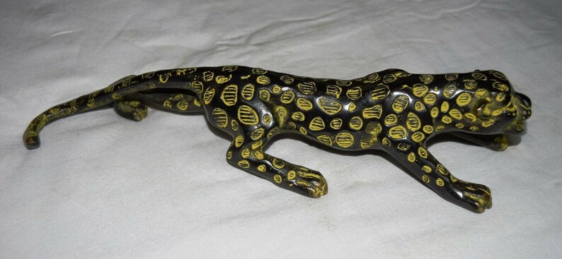 Brass African Leopard Statue Black Panther Jungle Lion - Etsy