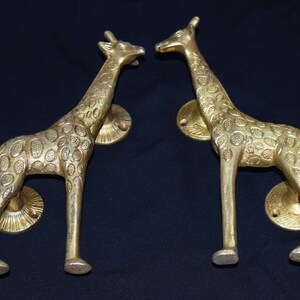 Reticulated Giraffe Door Handle | Made of Brass Animal Door Pull ...