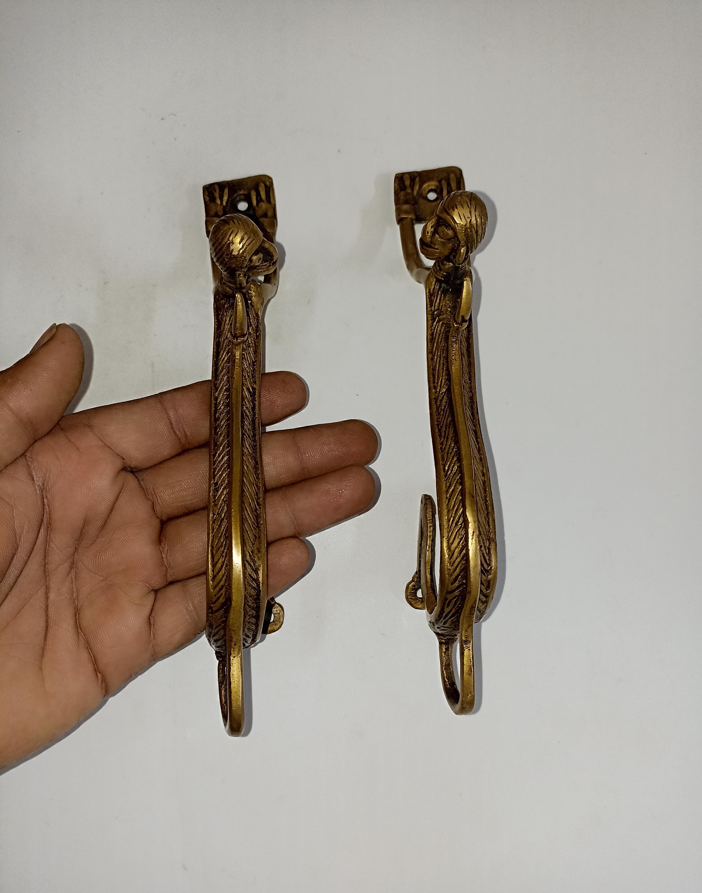 Tribal Monkey Door Handle Set | Brass Gorilla Chimpanzee Design Cabinet ...