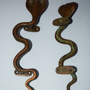 Python Snake Door Handle Pair Brass Cobra Design Door Pull 11.5 Inches ...