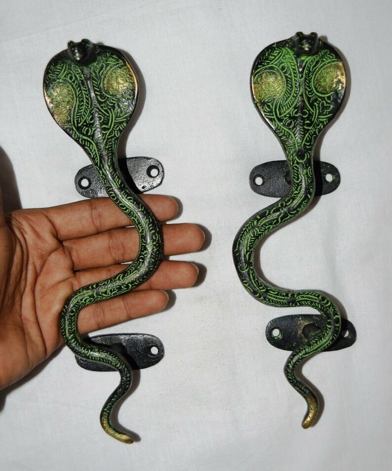 8.5 Inches Python Snake Door Handle Pair Handmade - Etsy