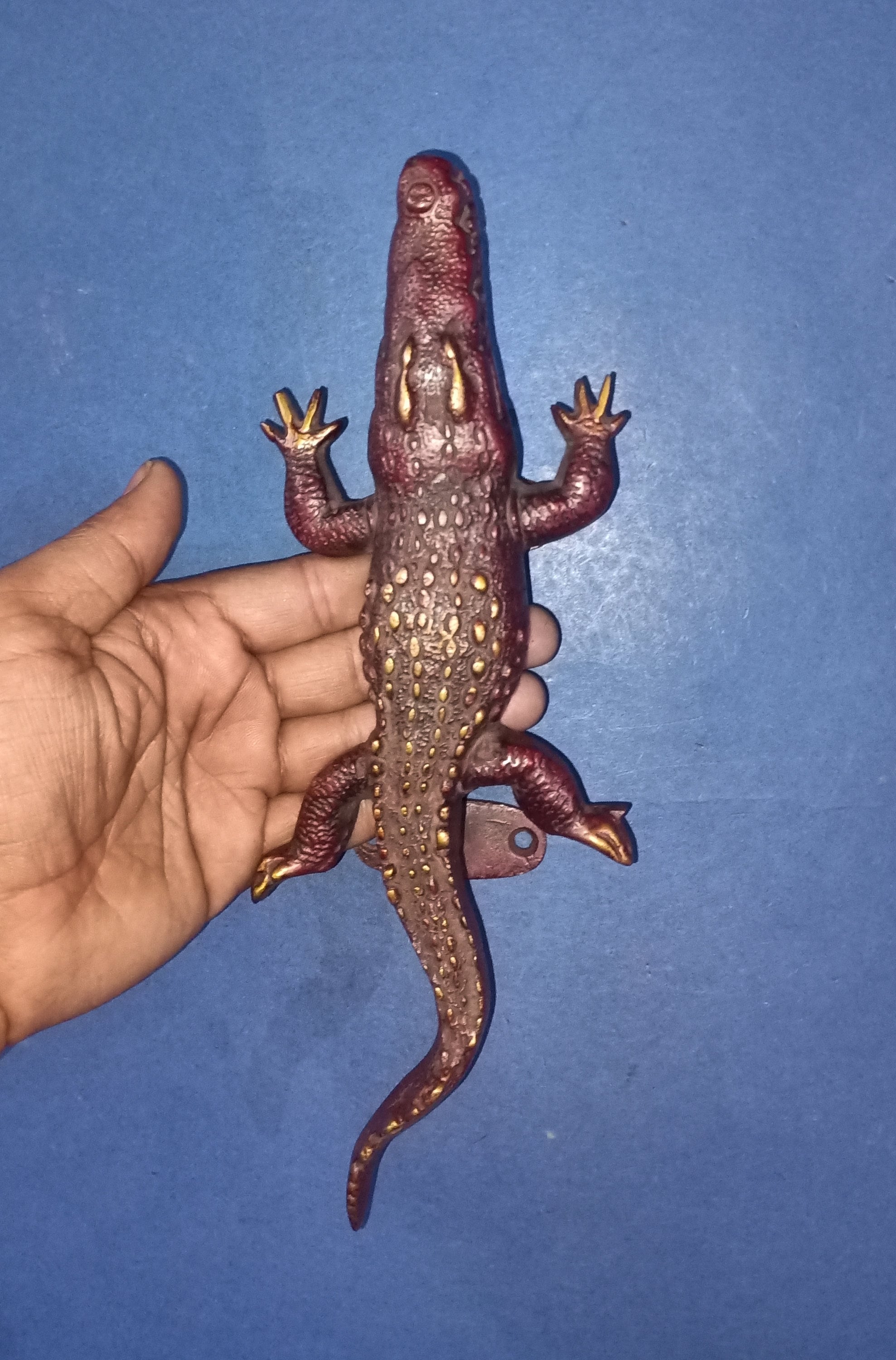 Brass Caiman Lizard Door Puller Animal Doorware Elegant - Etsy