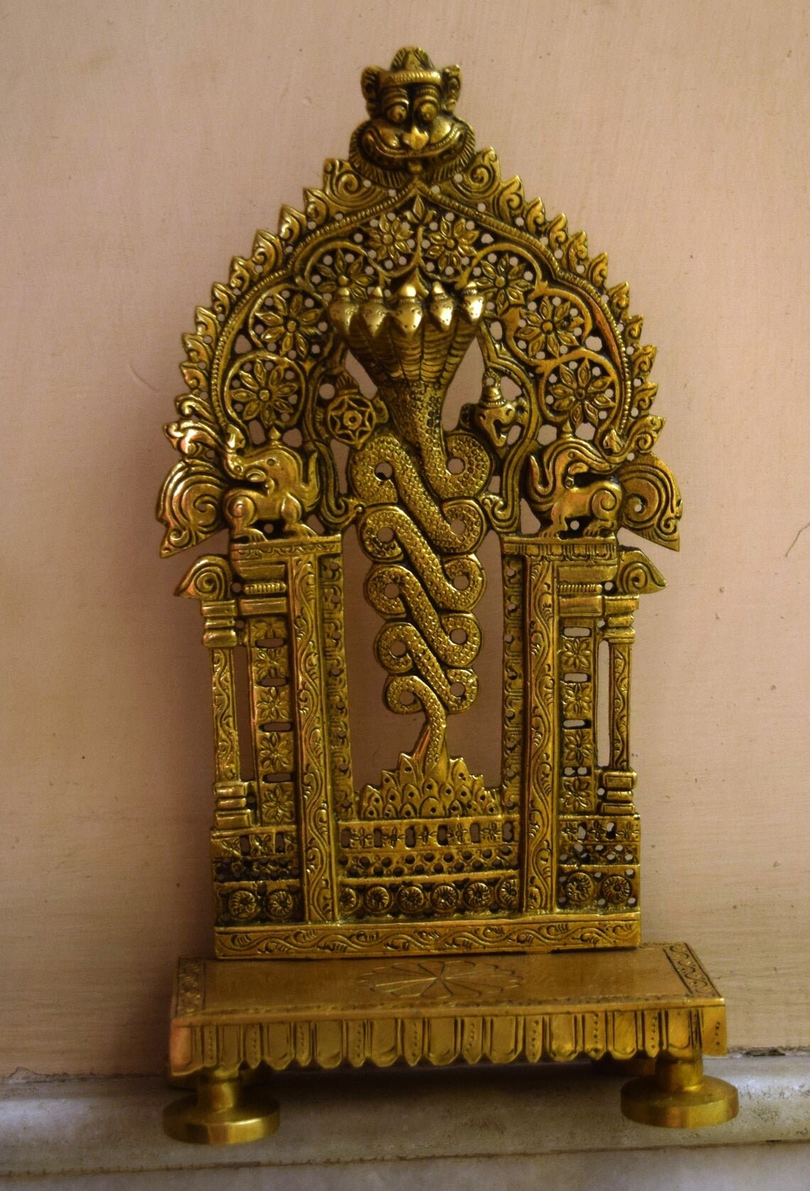 Brass Snake Throne 10.5'' Inches Singhasan King of | Etsy