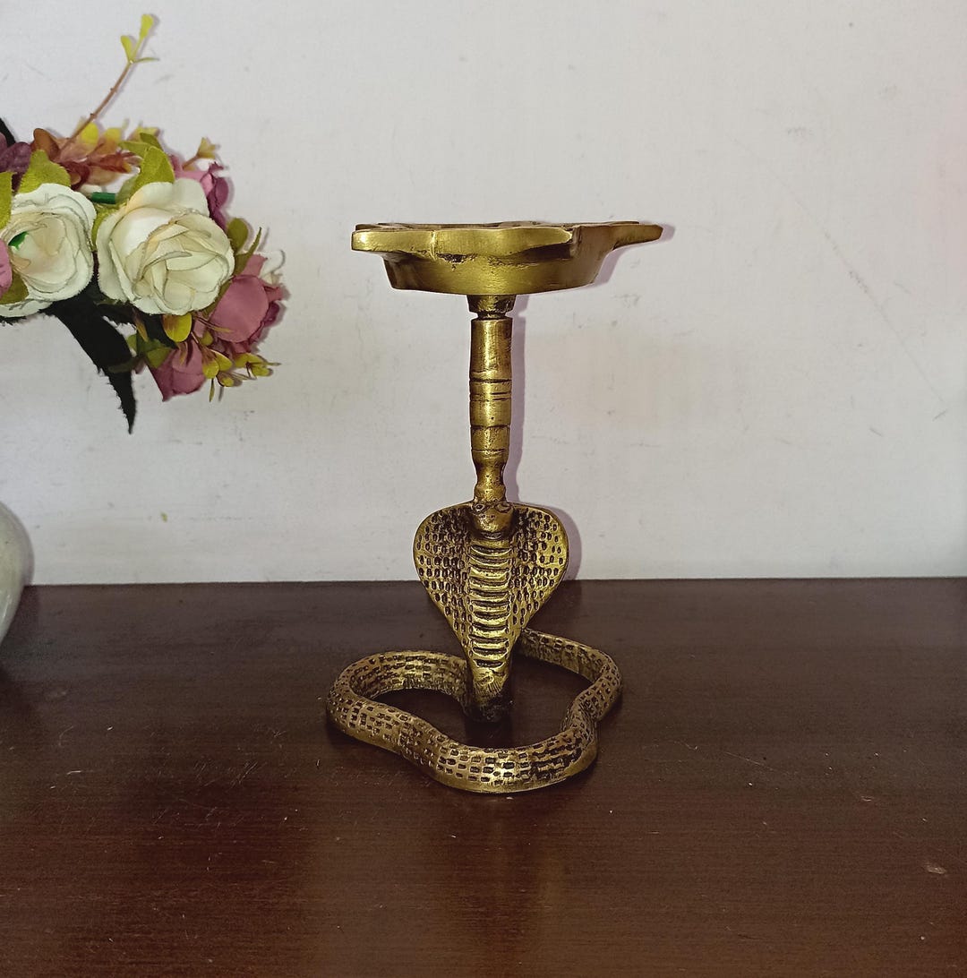Cobra Snake Design Lamp Outdoor Sculpture | Brass 6.0" Inches Serpent ...