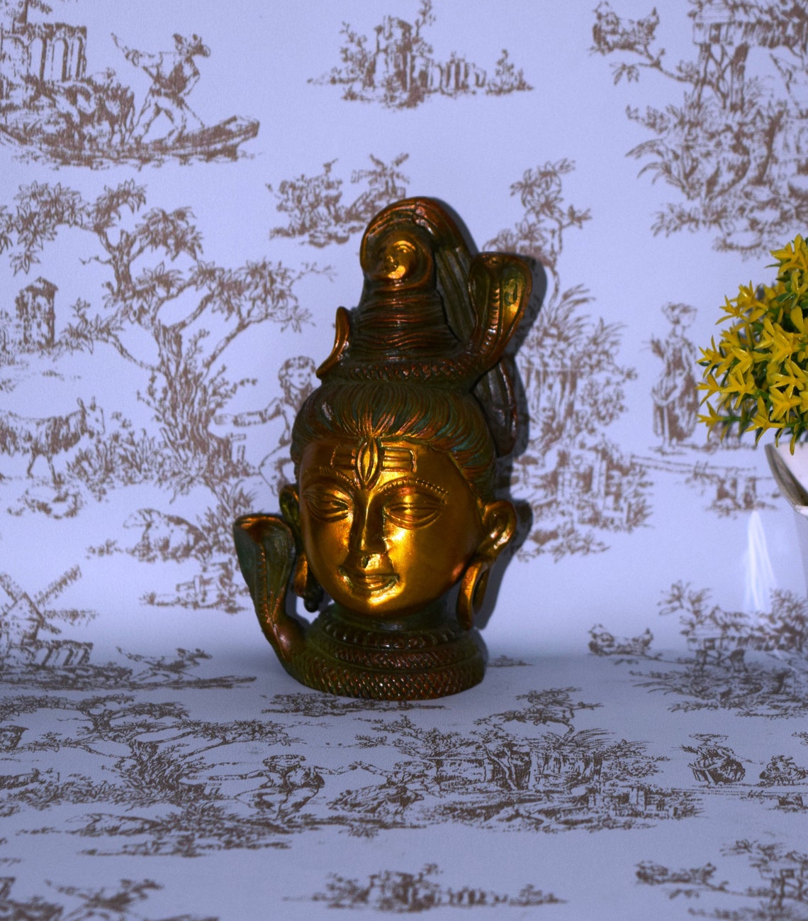 Lord Shiva With Vasuki Statue Brass Temple Religious - Etsy