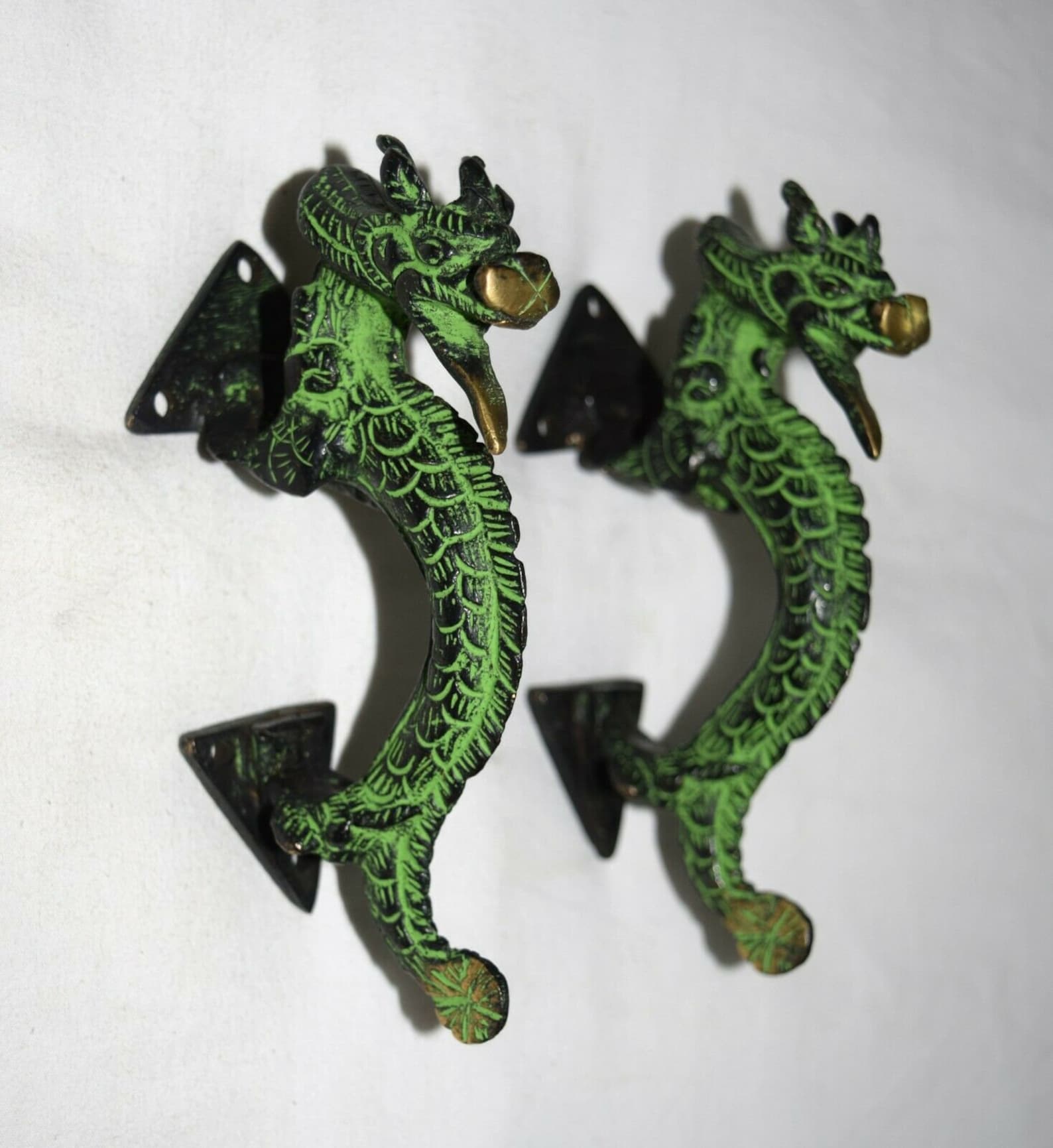Dragon Handle Brass Mythical Creature Art Window Wardrobe | Etsy