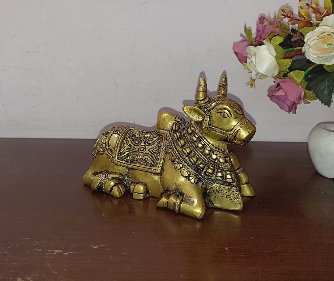 Brass Shiva's Nandi Statue | Brass Unique Bull Animal Sculpture ...