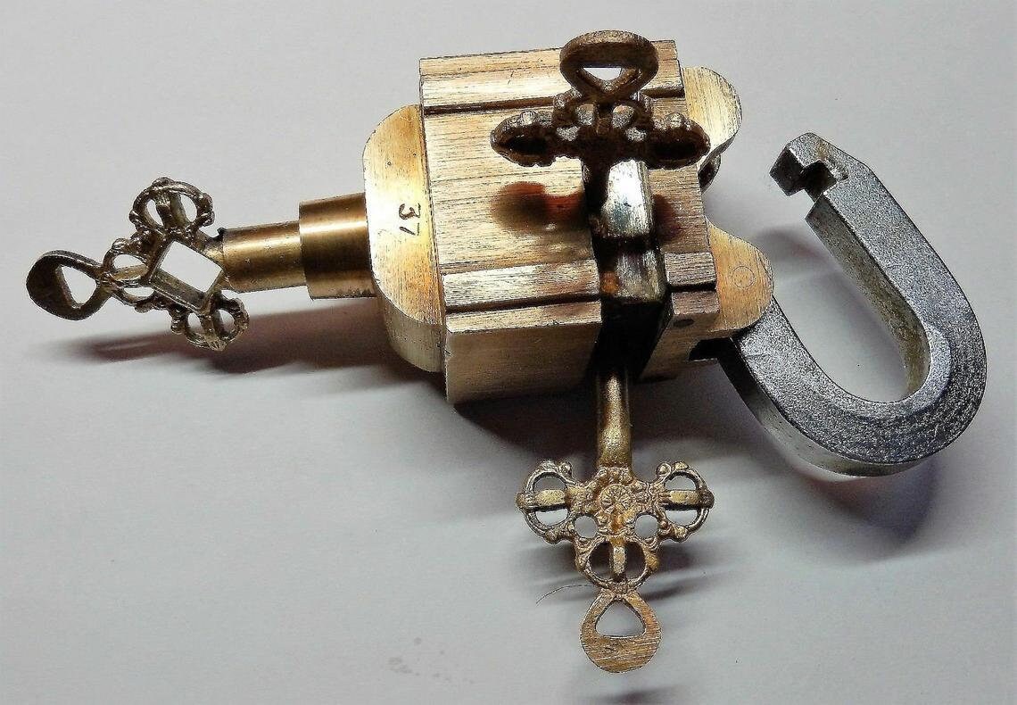 Brass Puzzle Lock Working Tricky Padlock With 06 Keys Security - Etsy