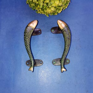 Fish Handle Pair | Cabinet Pull Handle | Kitchen Dresser Drawer Pull ...
