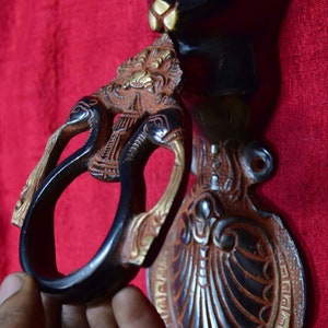 Kitty Cat Door Knocker Brass Yali With Peacock Engraved Door Bell ...