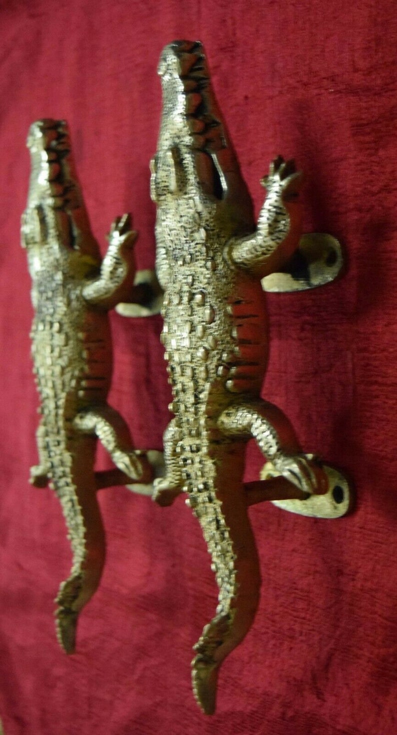 Wild Lizard Door Handle Brass Crocodile Door Pull Door | Etsy