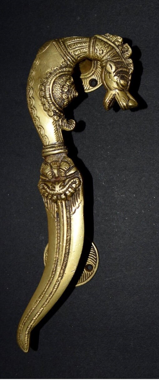 Brass Dragon Shape Door Handle Yali Face Cabinet Drawer Pull - Etsy