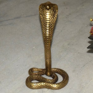 10'' Inches Lord Shiva Snake Idol | Egyptian Serpent Pure Brass Craft ...