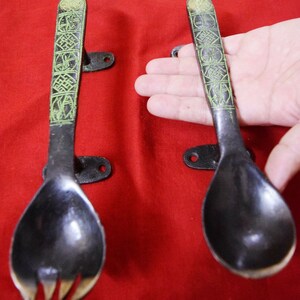 Fork & Spoon Door Handle Brass Utensil Door Pull - Etsy