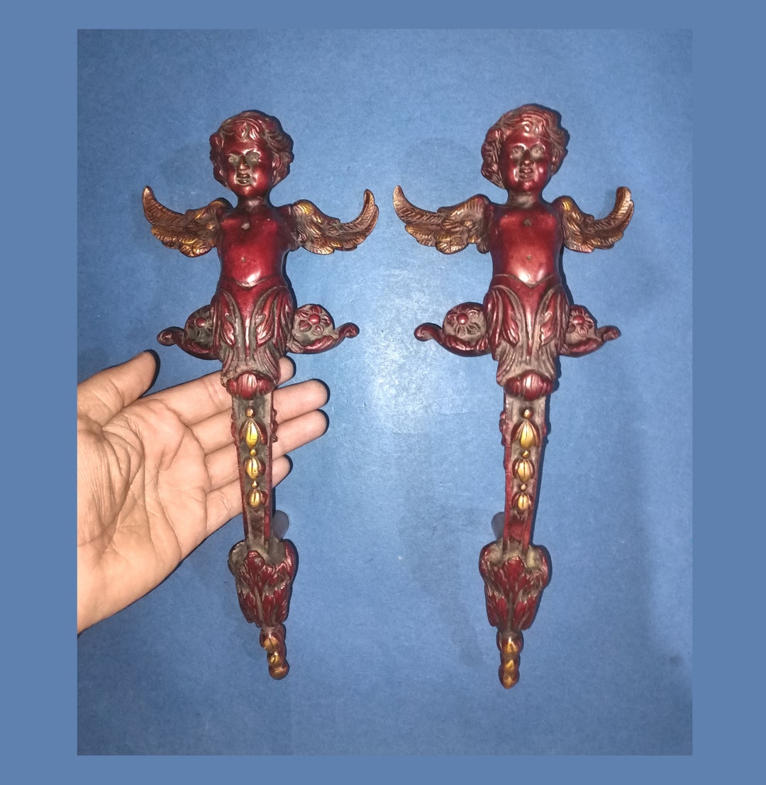 Brass Angel Wing Shape Door Handle Cabinet Pulls | Flying Cupid Boy ...
