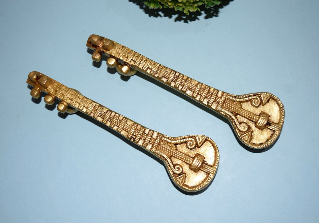 8'' Inches Modern Brass Sitar Door Handle | Classical Music Instrument ...