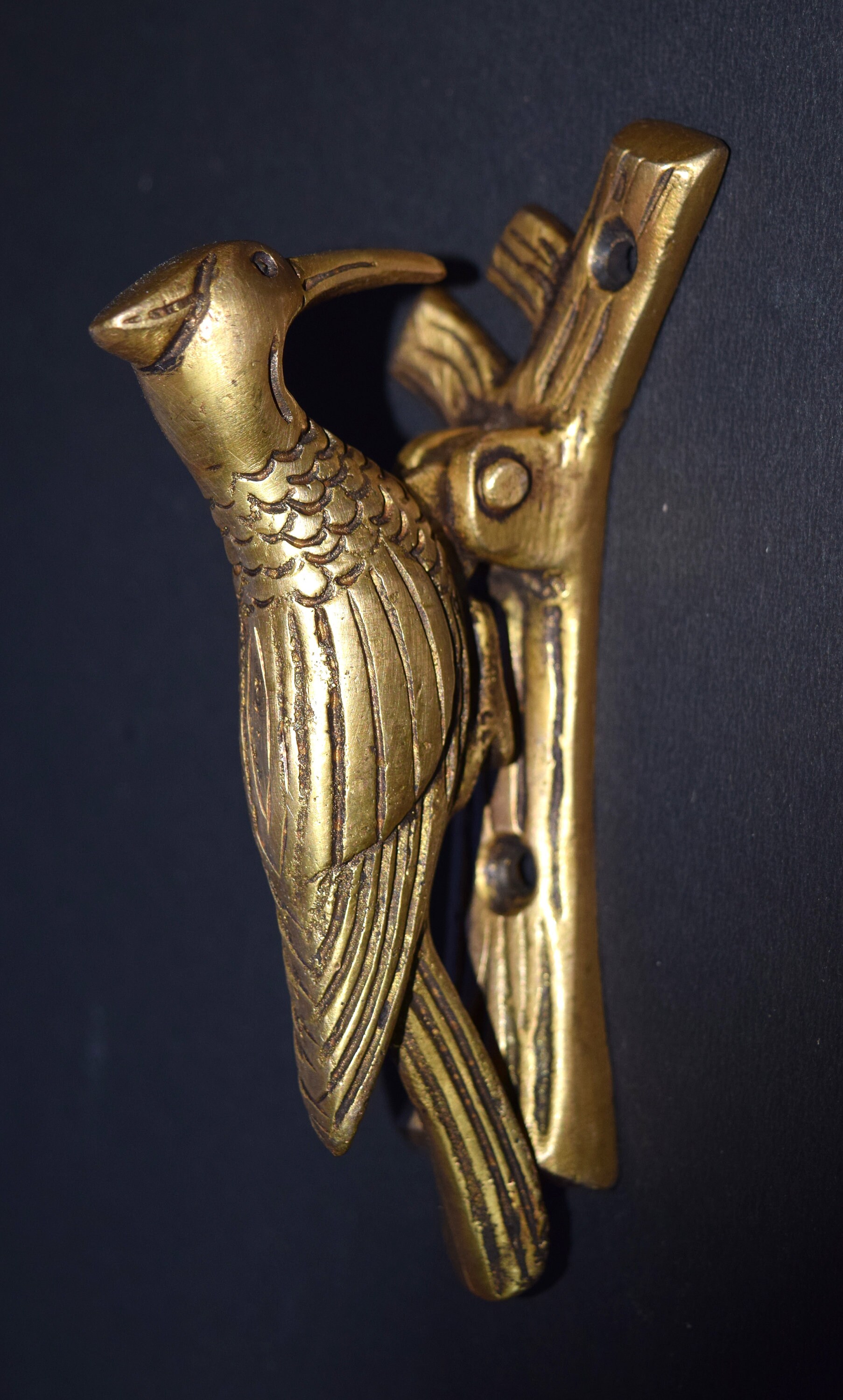 Brass Woodpecker Design Door Bell Ring Hand Carved Sparrow - Etsy