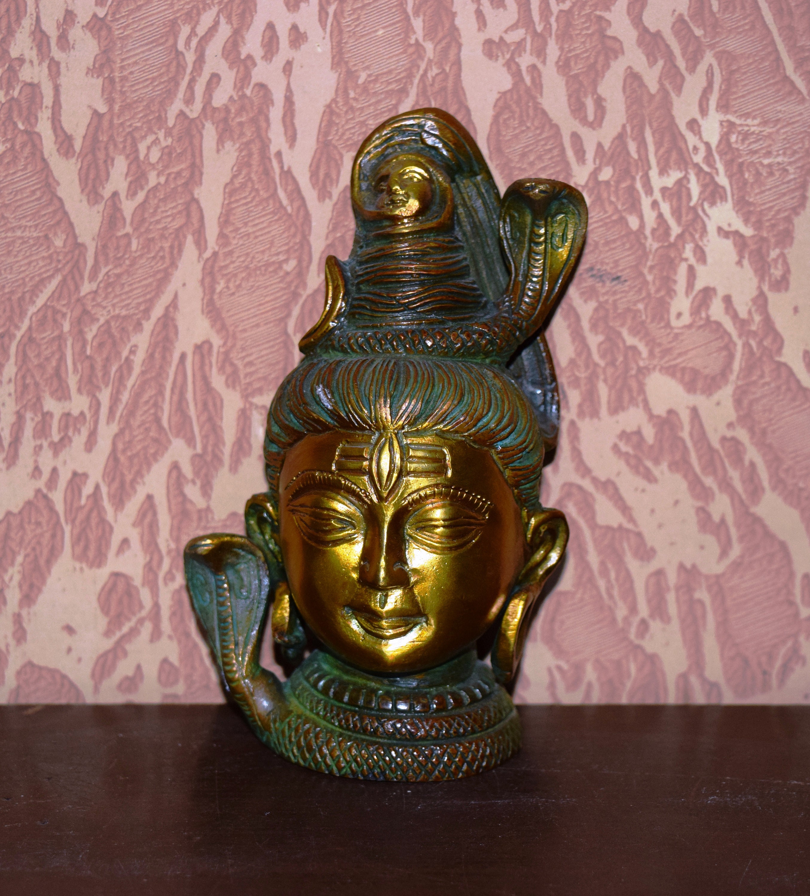 Lord Shiva With Vasuki Statue Brass Temple Religious - Etsy