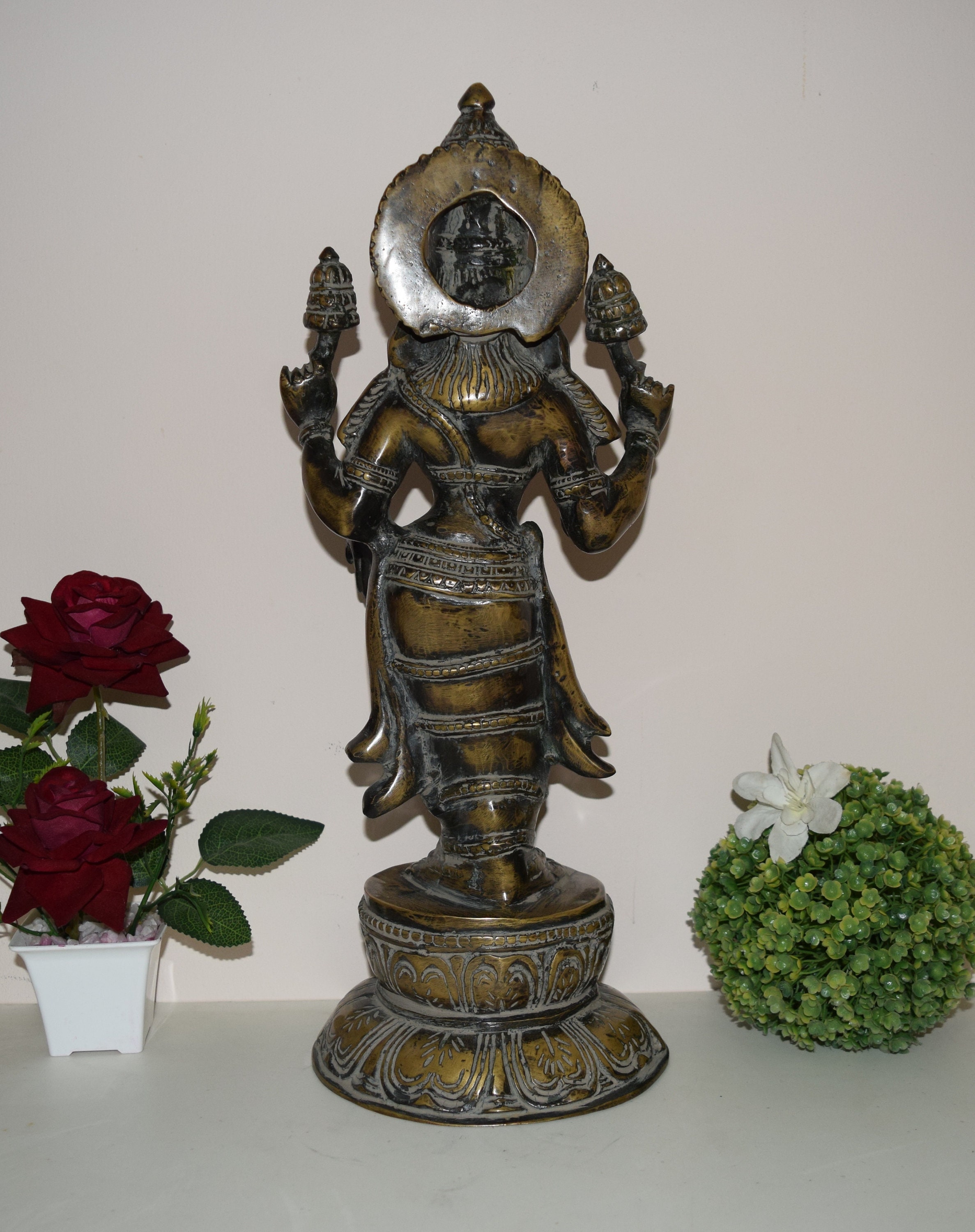 Brass Lakshmi Mata Statue 18'' Inches in Height | Standing Ritual God ...