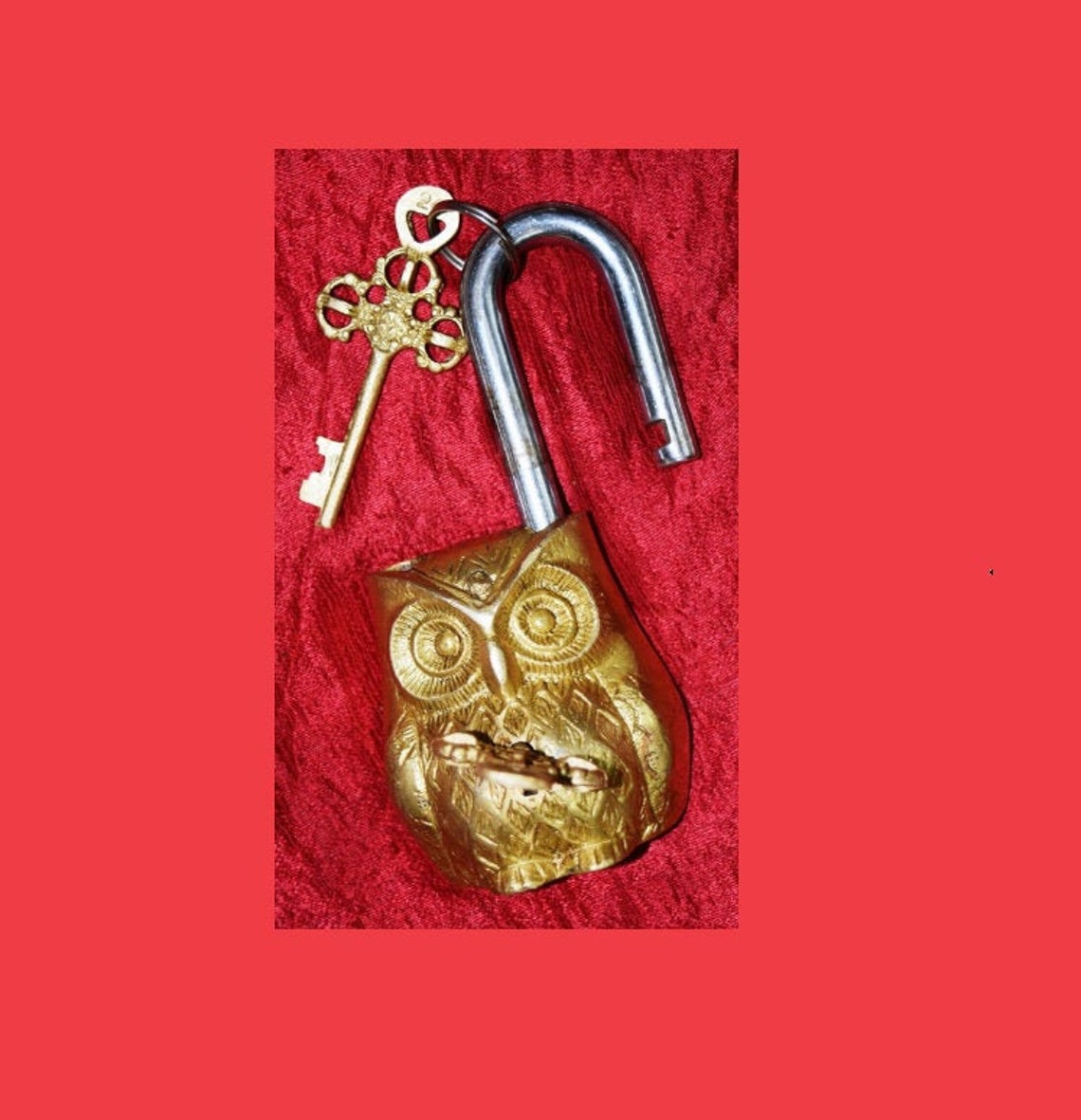 Set of 02 pieces Brass Owl Lock with 02 Keys Properly | Etsy