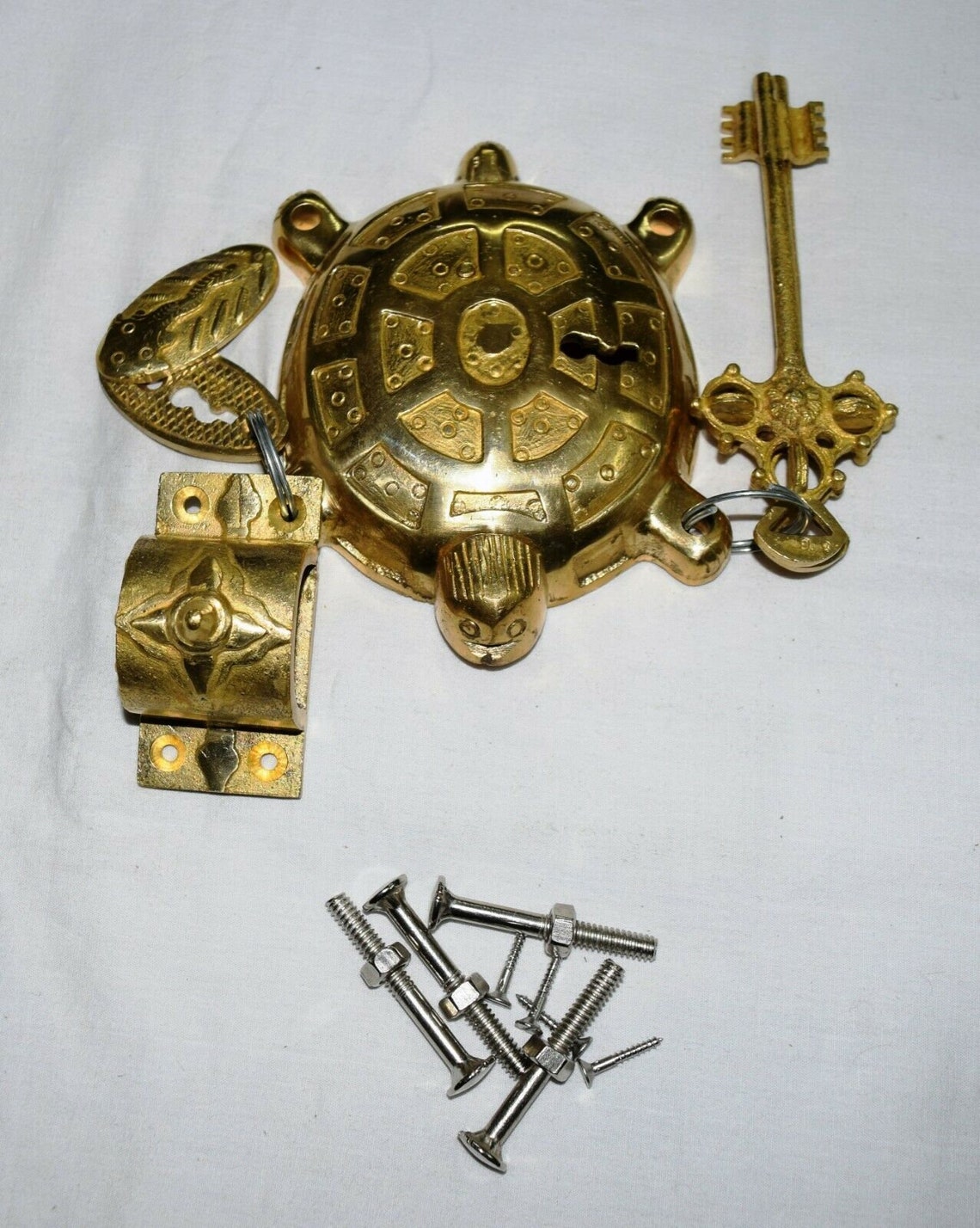 Turtle Figurine Tricky Lock | Brass Key Padlock With Screw - Etsy
