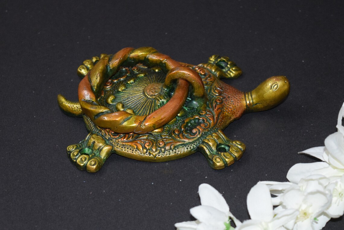 Handmade Ocean Turtle Door Knocker | Brass Terrapin Almirah Doorbell ...