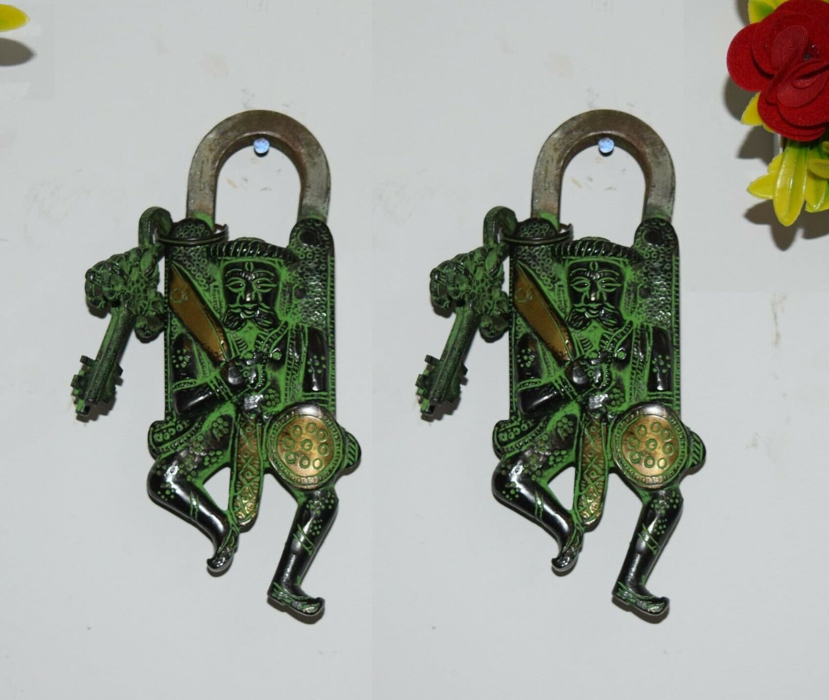 Set of 02 Pieces Traditional Warrior Lock Working Brass - Etsy Australia