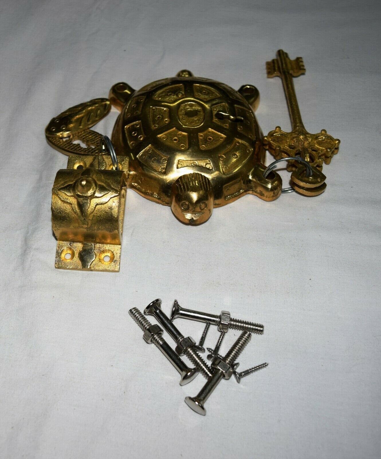 Turtle Figurine Tricky Lock | Brass Key Padlock With Screw - Etsy
