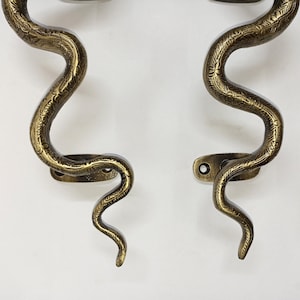 Cobra Snake Design Door Pull Set | Lacquered Brass Viper Serpent Shape ...
