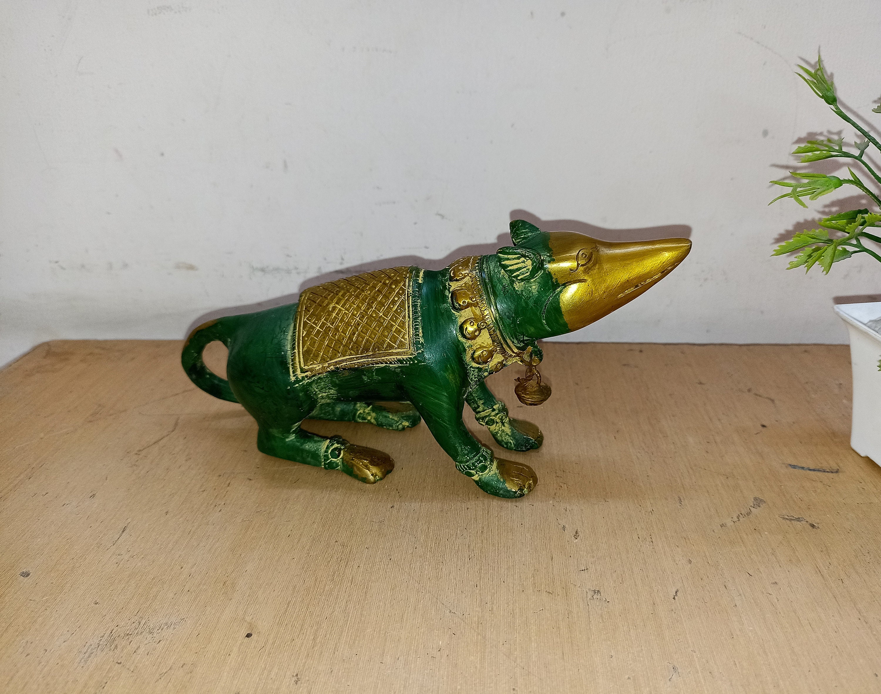 Brass Mouse Statue Lord Ganesha Vahana Mooshak | Big Mouse Idol ...