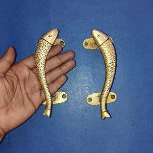 Fish Handle Pair in Golden Color | Cabinet Pull Handle | Kitchen ...