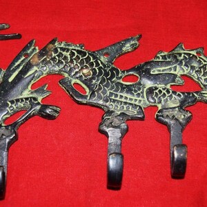 Chinese Dragon Hook | Brass Mythological Creature Design | Wall Hanger ...