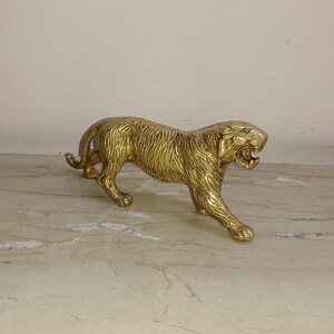 Bengal Tiger Statue Brass Malayan Tiger Figurine Statue Corner Table ...